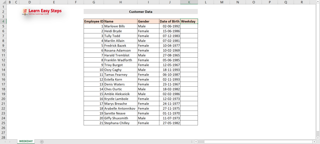 How To Use Weekday Function In Excel Learn Easy Steps 1796